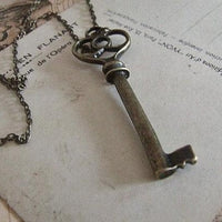brass skeleton key necklace dancing girl press studio